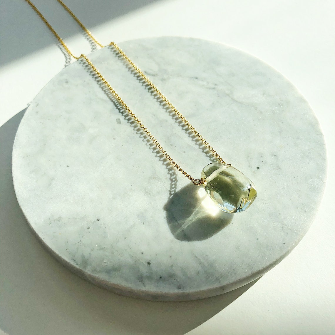 Light Yellow Lemon Topaz Hand-cut Teardrop Necklace on - Etsy
