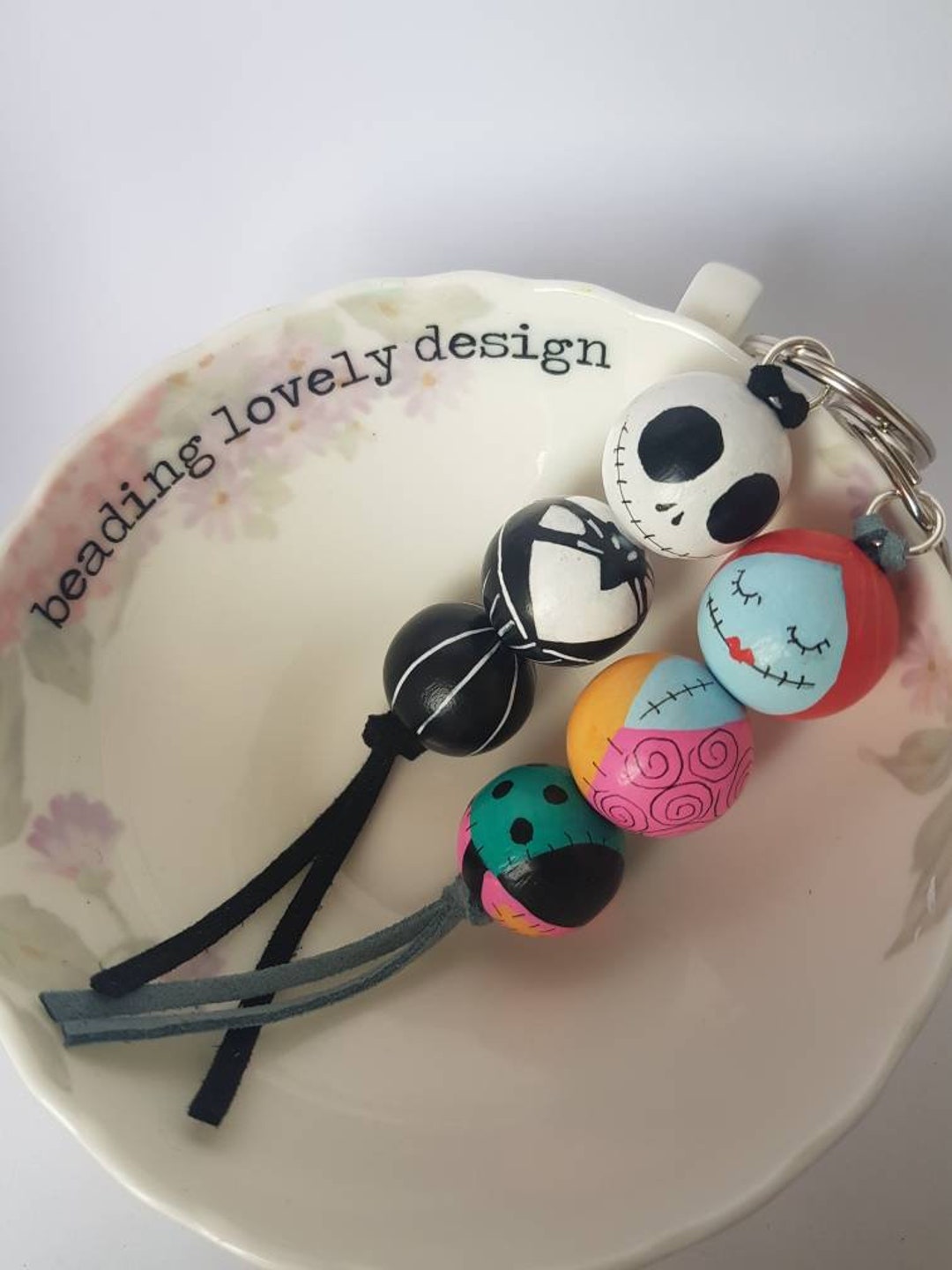 Nightmare Before Christmas Inspired Keyring, Unique Hand-painted Wooden ...