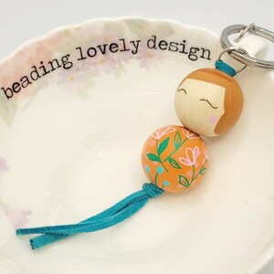 Beaded Ladies, Hand-painted Wooden Bead Keyring, Doll Keyring. - Etsy