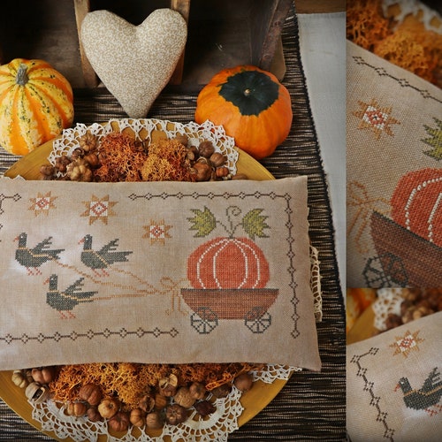 Acorn Gathering / Primitive Cross Stitch Pattern / PDF - Etsy