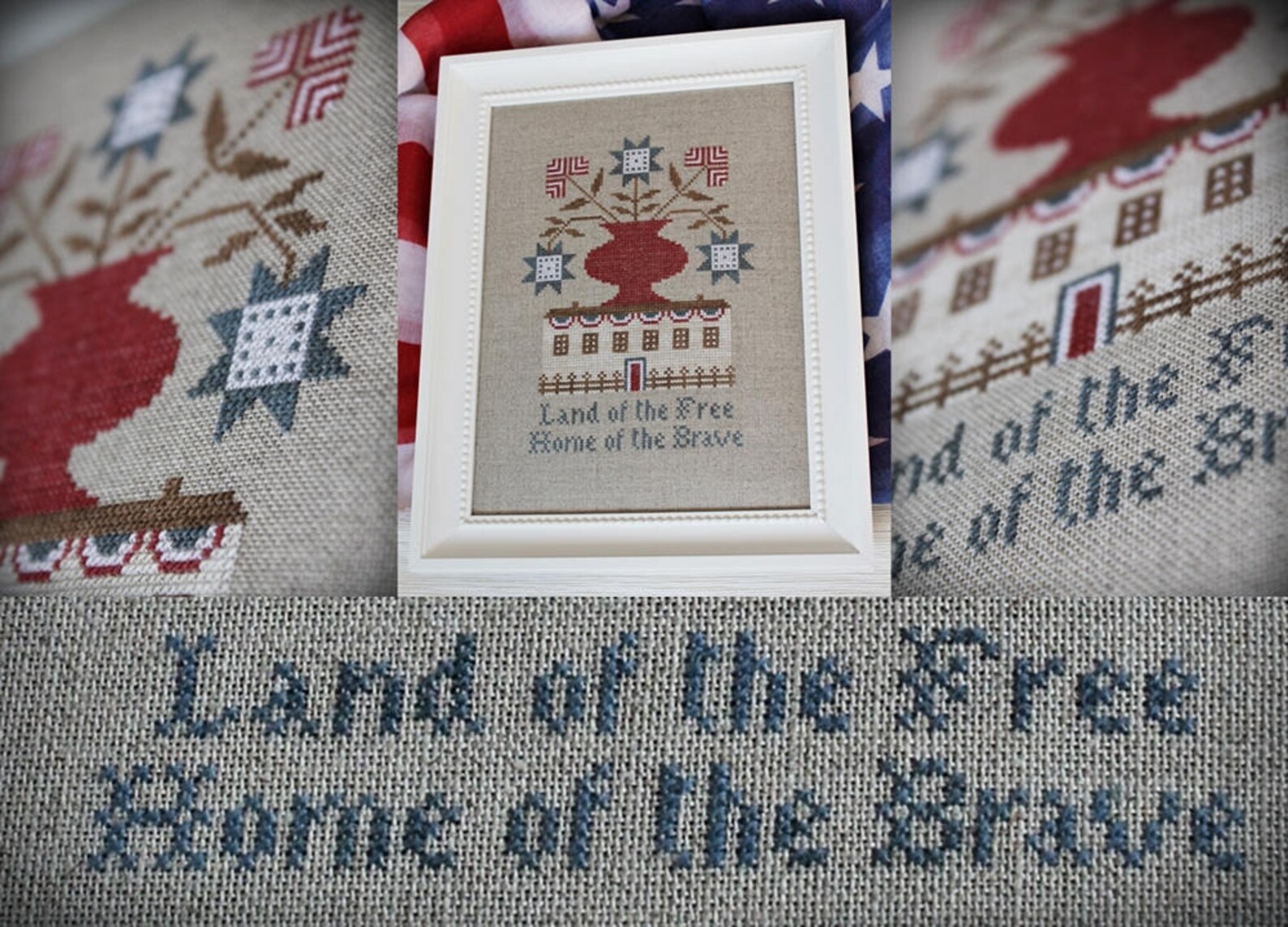 Land of the Free / Primitive Cross Stitch Pattern / PDF - Etsy