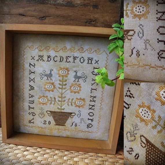 Sunflower Sampler / Primitve Cross Stitch Pattern / PDF - Etsy