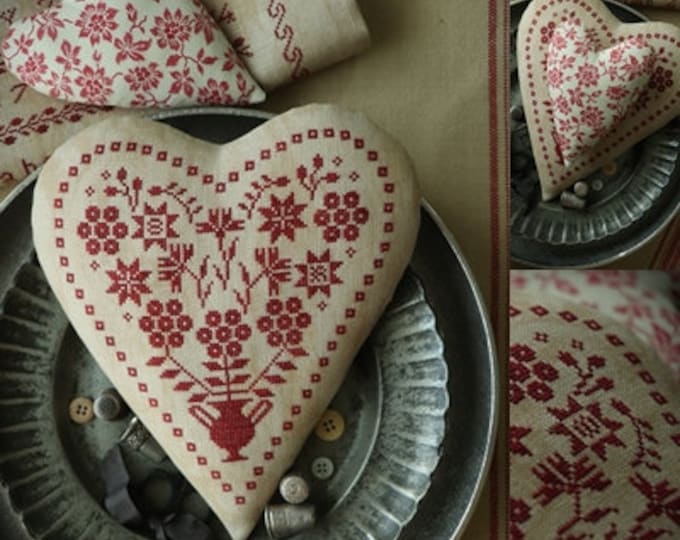 Red Flower Heart / Cross Stitch Pattern / PDF - Etsy