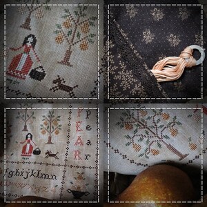 Sweet Rosie Pear Picking / Primitive Cross Stitch Pattern - Etsy