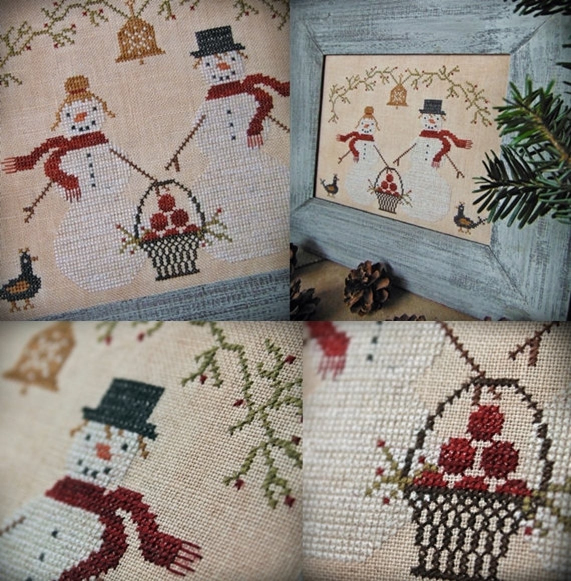 Snow Folks / Primitive Cross Stitch Pattern / PDF - Etsy