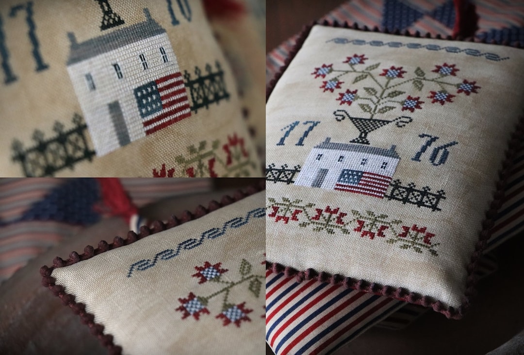 1776 / Primitive Cross Stitch Pattern / 4th of July / Digital Pattern ...