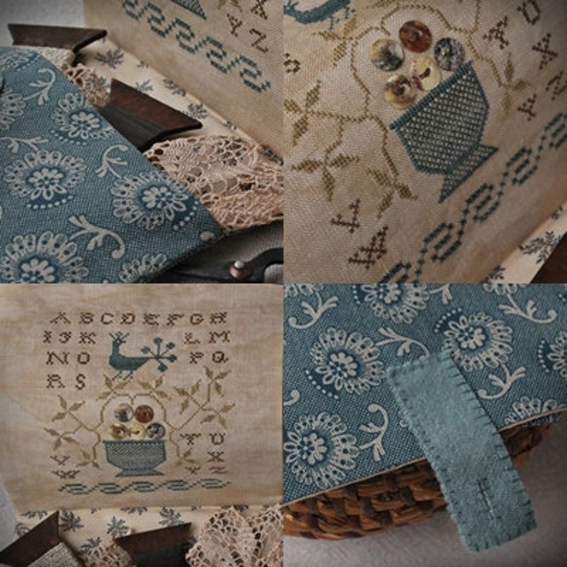 Peacock Sewing Pouch / Primitive Cross Stitch Pattern / PDF - Etsy