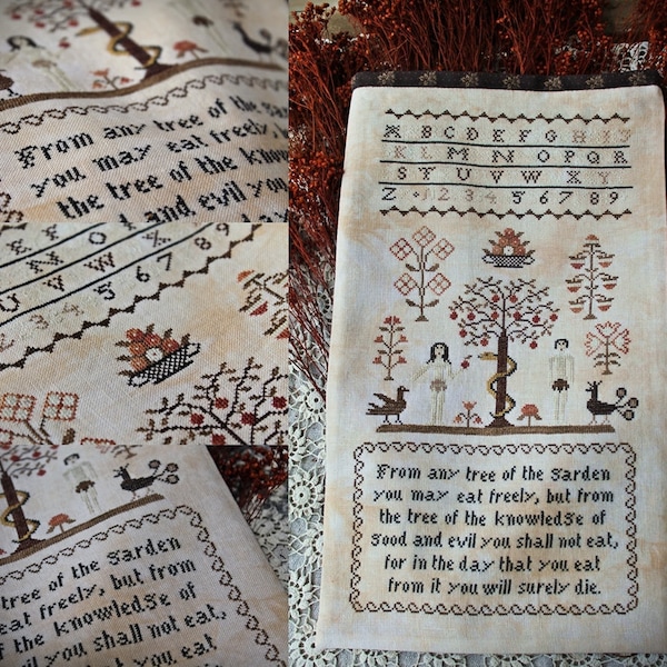 Adam and Eve Sampler - Etsy
