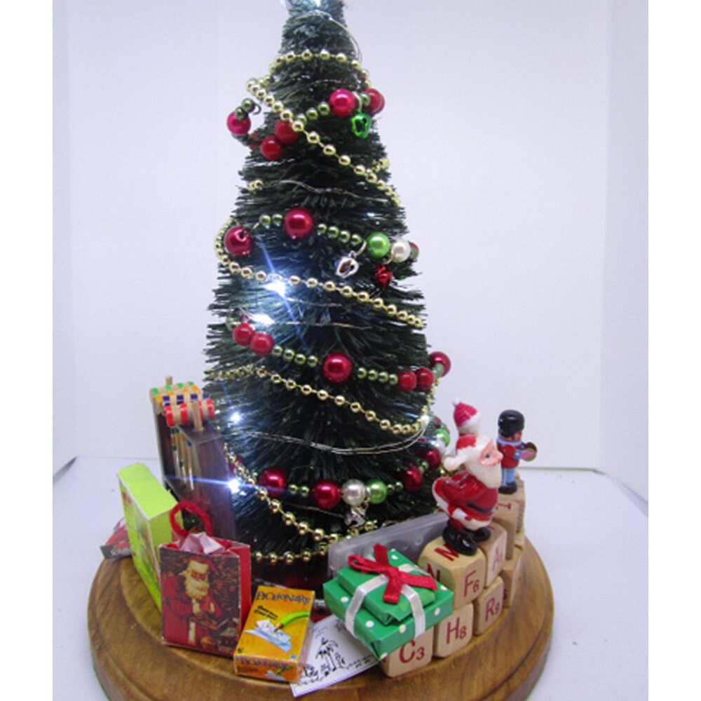 Personalized Miniature Decorated Christmas Tree - Tabletop Chirstmas ...