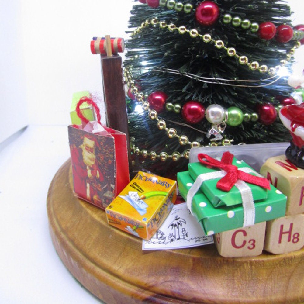 Personalized Miniature Decorated Christmas Tree - Tabletop Chirstmas ...