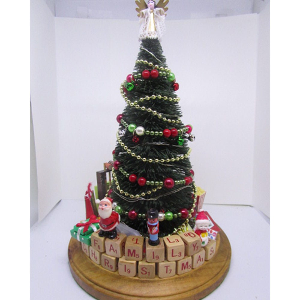 Personalized Miniature Decorated Christmas Tree - Tabletop Chirstmas ...