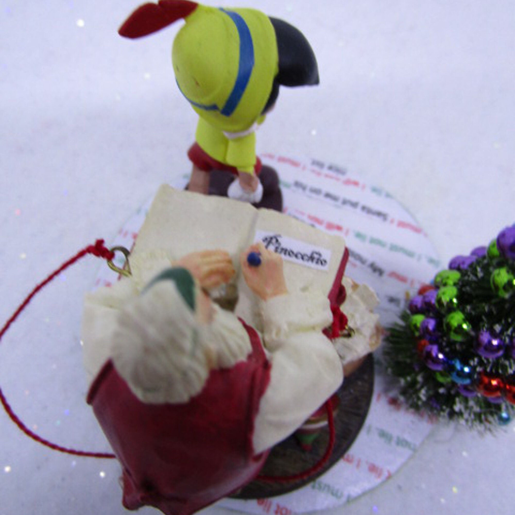 Pinocchio Ornament; Pinocchio and Santa Ornament