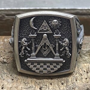 Custom Masonic Rings for Men Freemason Jewelry Master - Etsy