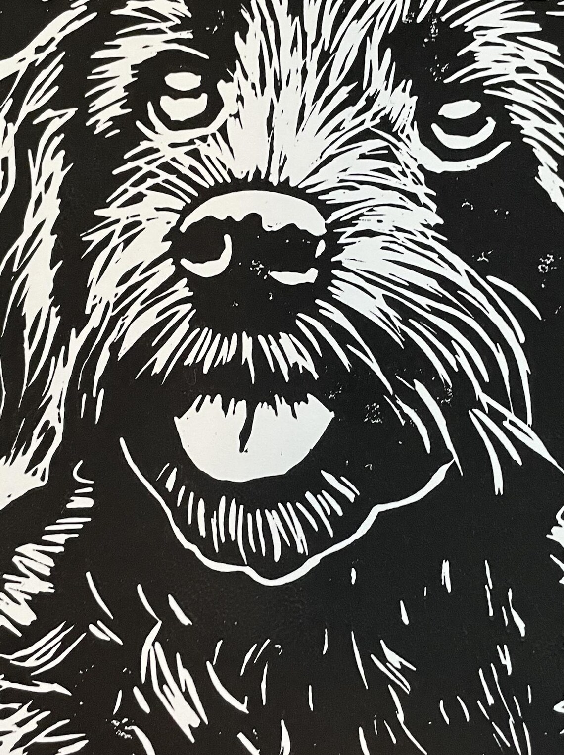 Linocut Cockapoo Print 9"x12" - Etsy