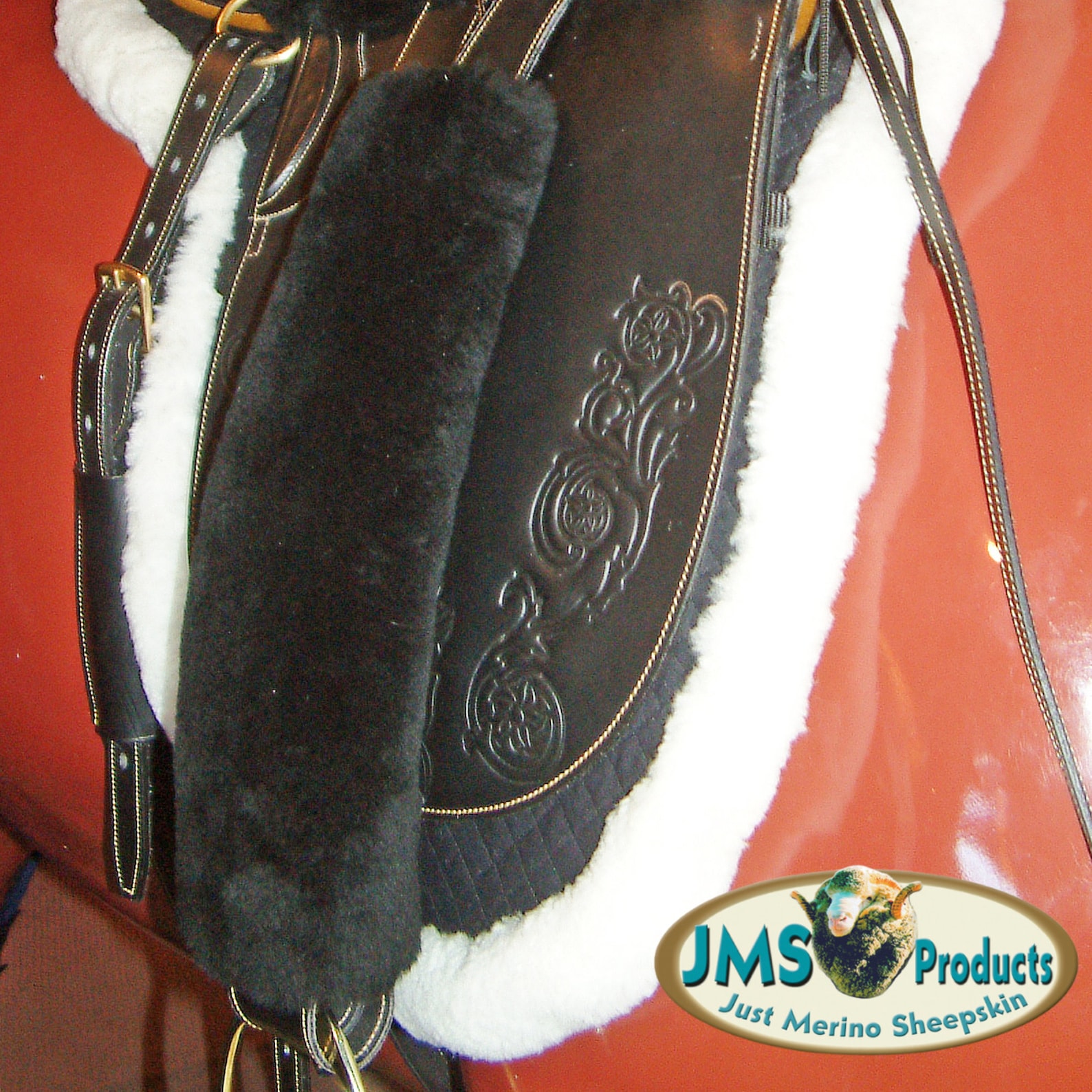 JMS Genuine Sheepskin Stirrup Strap Covers Fits 1
