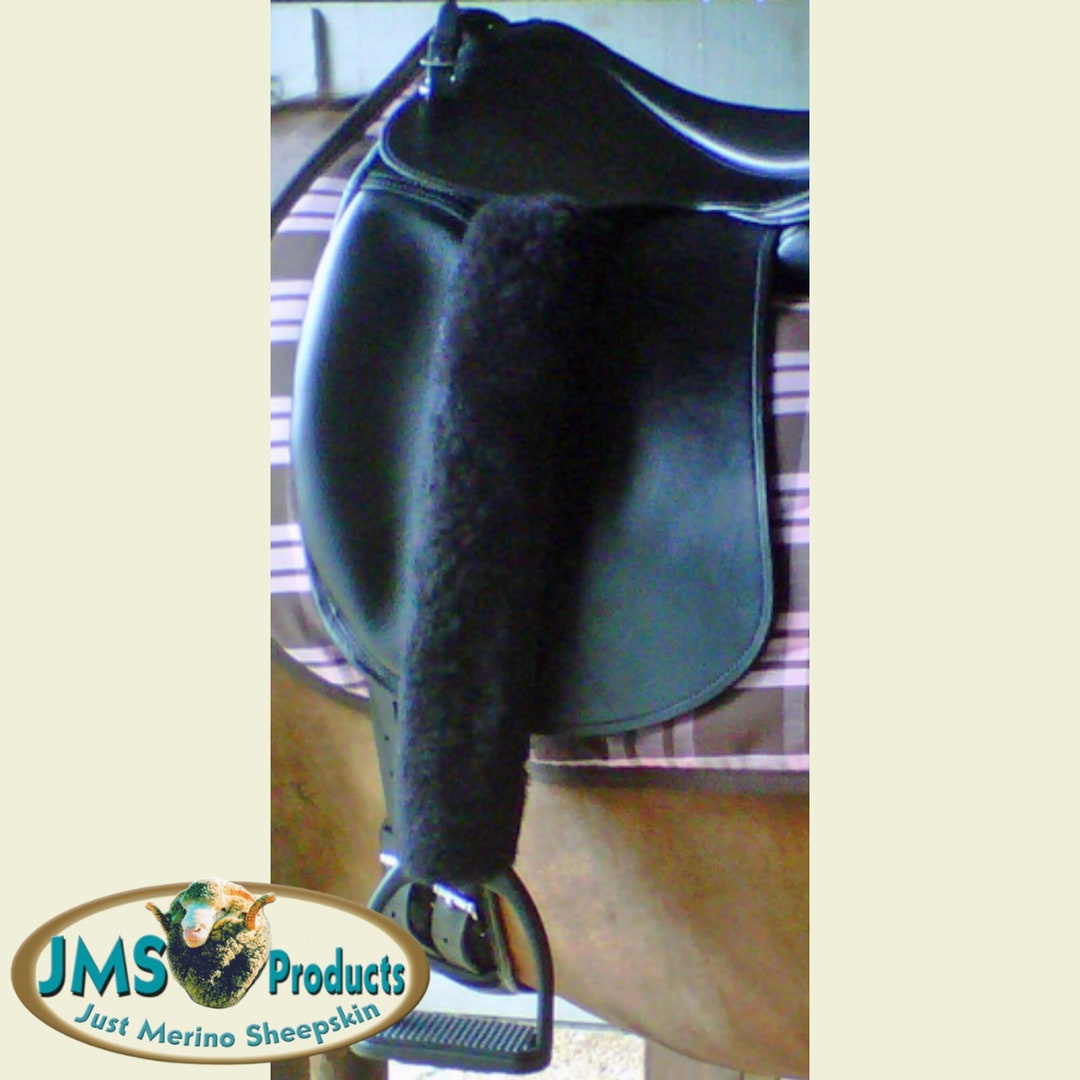 JMS Genuine Sheepskin Stirrup Strap Covers Fits 2" Wide FLAT Straps Slide on TUBE Style - Select ...