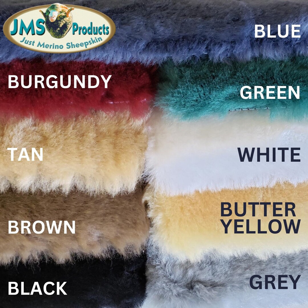 Genuine Just Merino Sheepskin Australian Wool-on-leather COLOR Sample ...