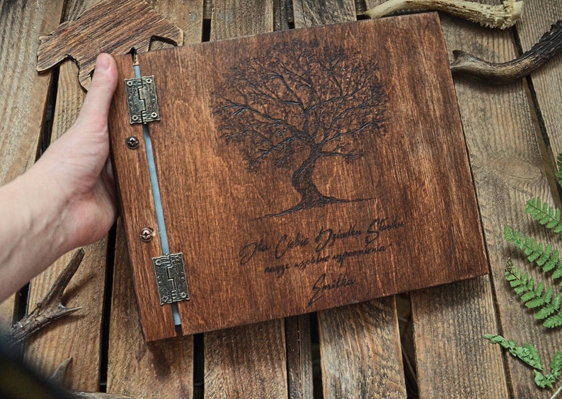 Wooden Photo Album With Tree, Personalized Photoalbum, Personalized ...