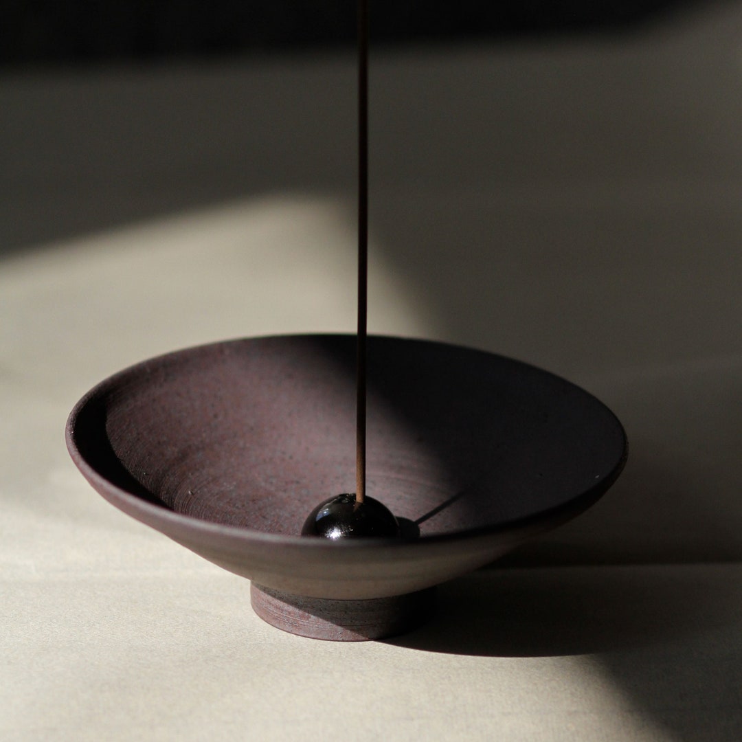 Purple Terracotta Ceramic Incense Bowl Holder. Zen. Artisan Made - Etsy