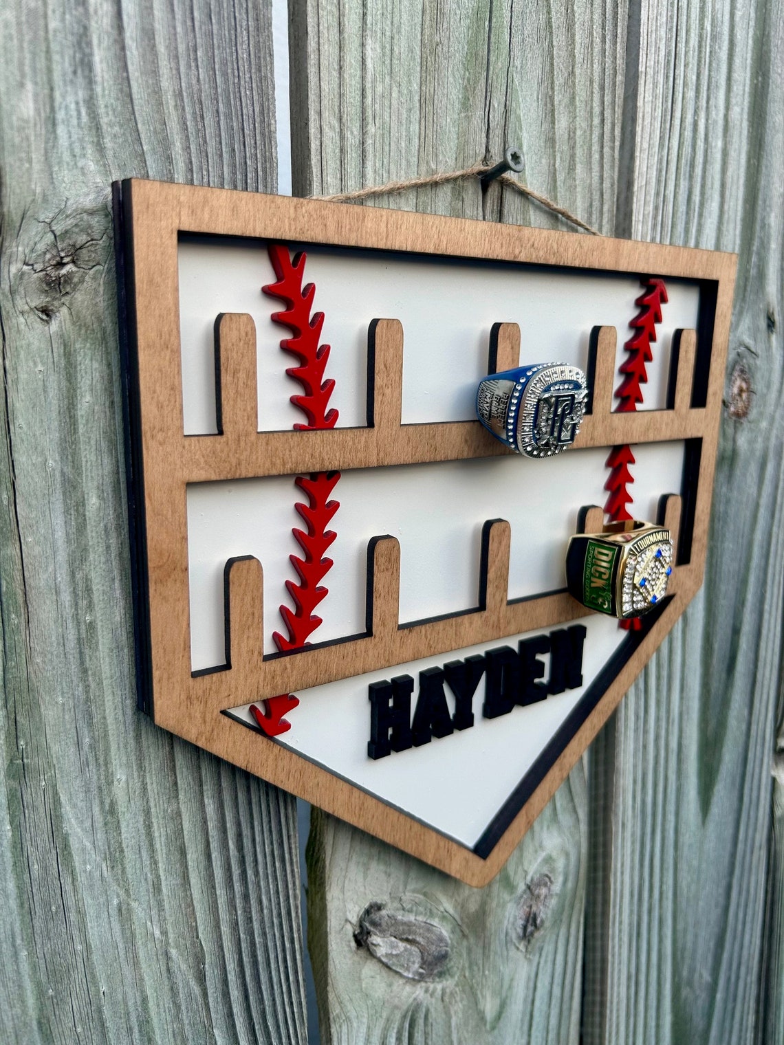 Personalized Little League Baseball Ring Holder - Custom Wooden Display ...