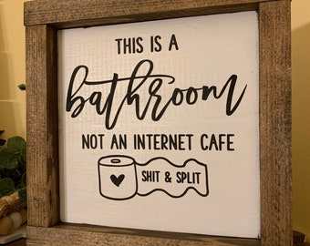 Shit Bathroom Sign | Etsy