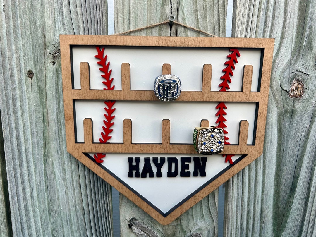 Personalized Little League Baseball Ring Holder Custom Wooden Display ...