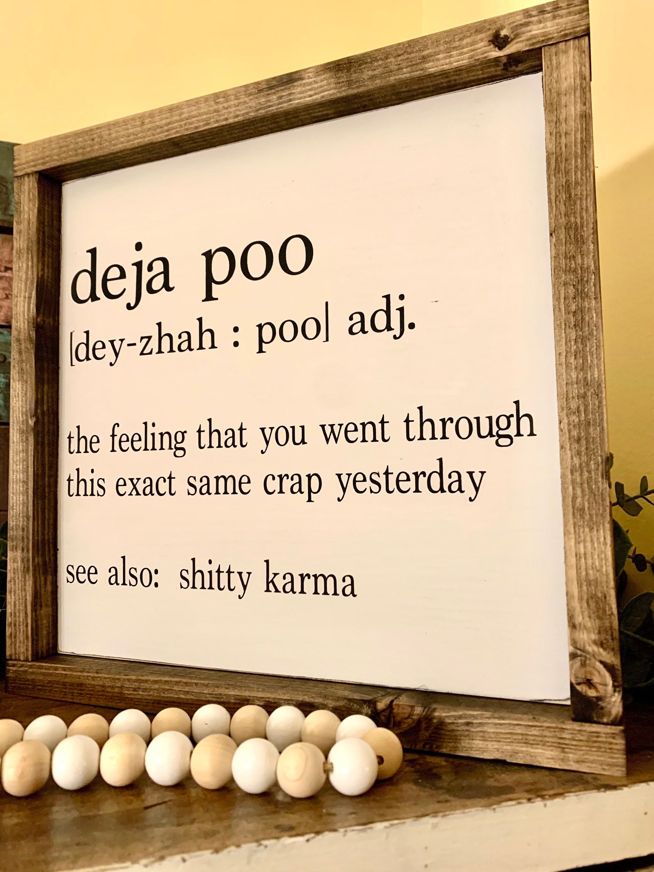 Deja Poo Wood Sign | Etsy