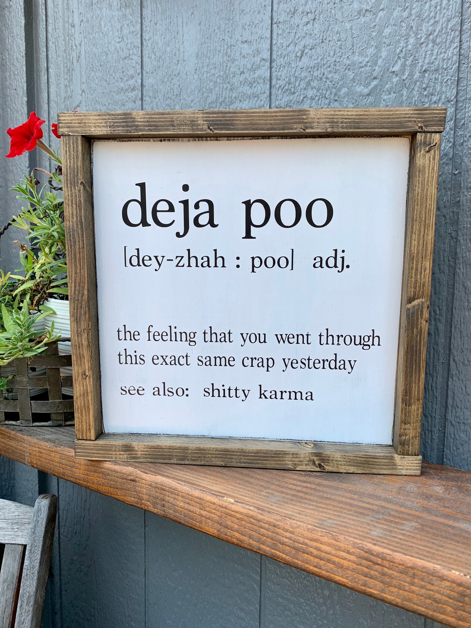Deja Poo Wood Sign | Etsy