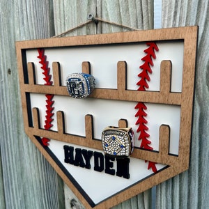 Personalized Little League Baseball Ring Holder - Custom Wooden Display ...
