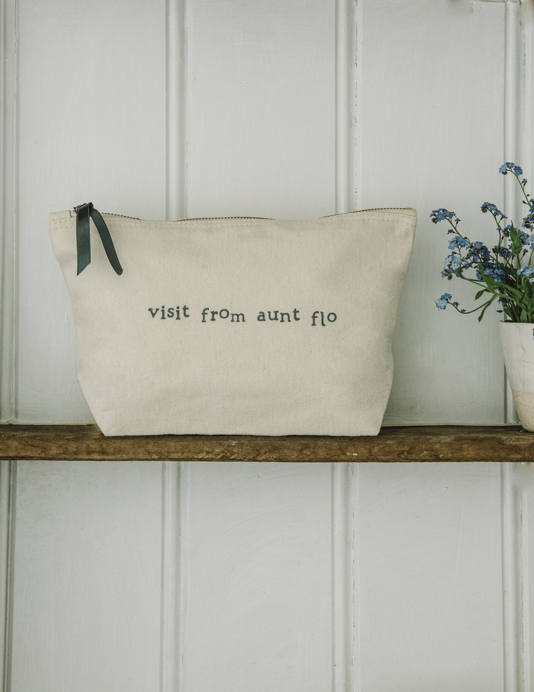 Feminine Hygiene Product Storage Cotton Pouch - Visit From Aunt Flo - Etsy