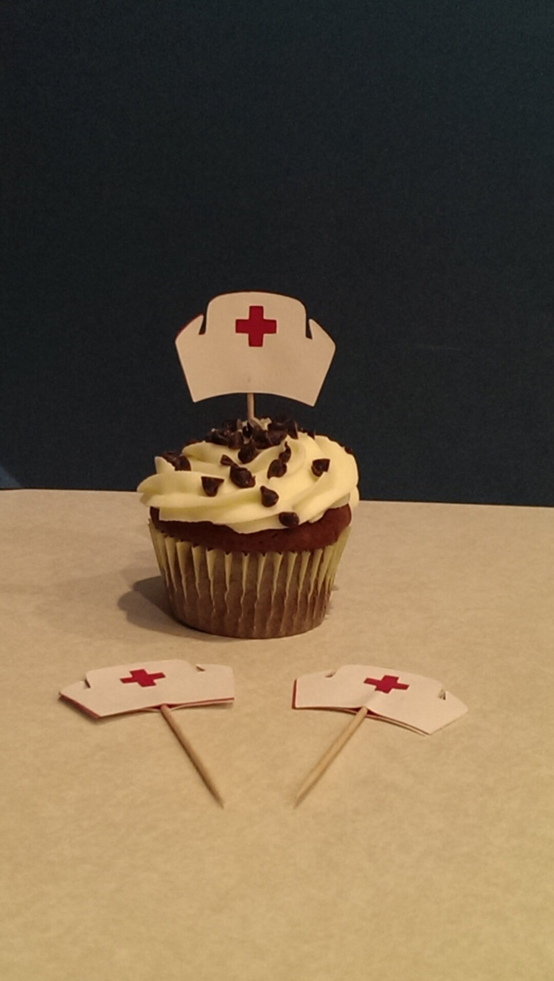 12 Nurse Hat, Nursing Cap Party Picks - Cupcake Topper -medical ...