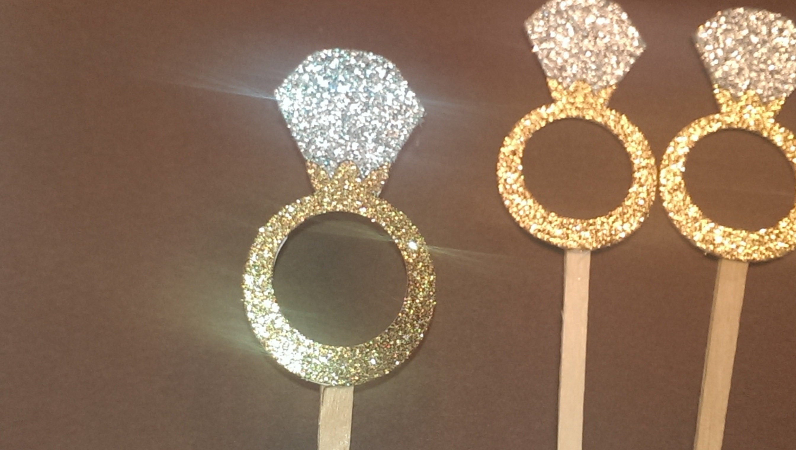 12 Diamond Ring Cupcake Toppers Party Picks Bridal Shower | Etsy