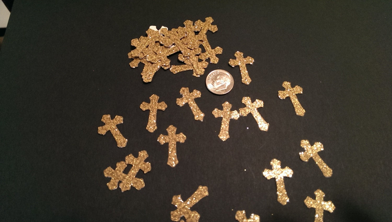 Golden Cross Confetti- Cross Confetti- Bridal Shower Decor- First ...