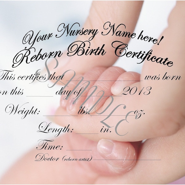 Reborn Birth Certificate - Etsy
