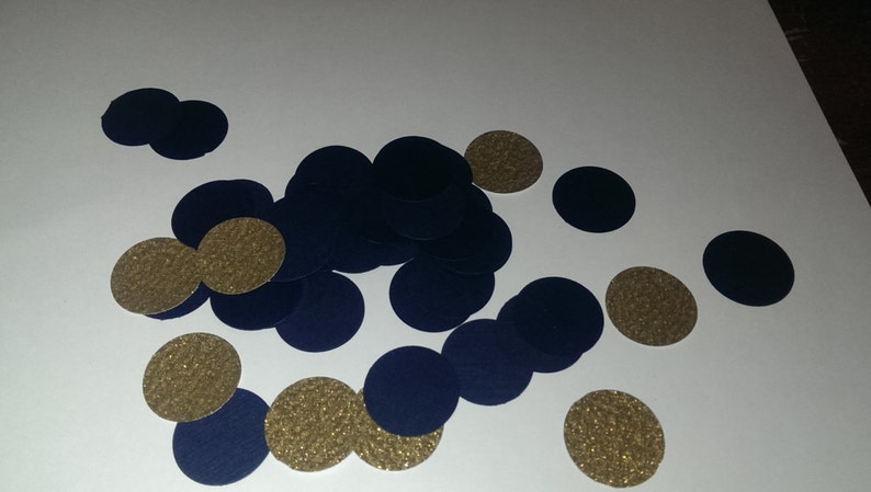 Navy and Gold Confetti Round Confetti Bridal Shower Decor - Etsy