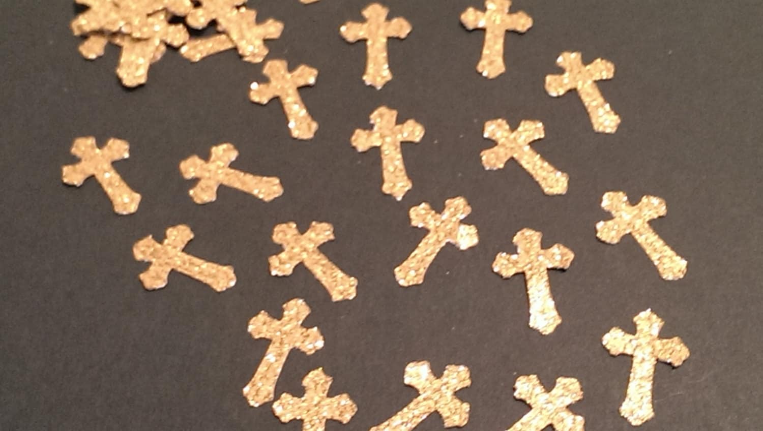 Golden Cross Confetti- Cross Confetti- Bridal Shower Decor- First ...