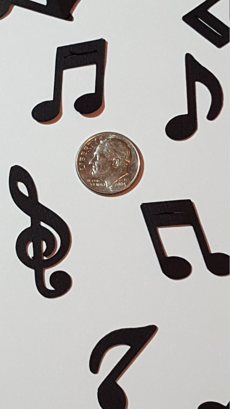 Music Notes Black Confetti Birthday Party Die Cut | Etsy