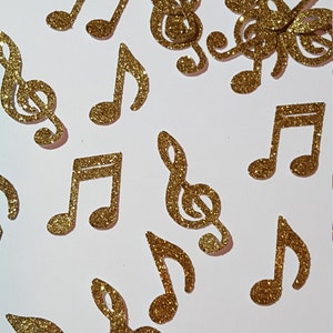 Gold Glitter - Music Notes- Confetti- Birthday- Party- Die Cut Confetti ...