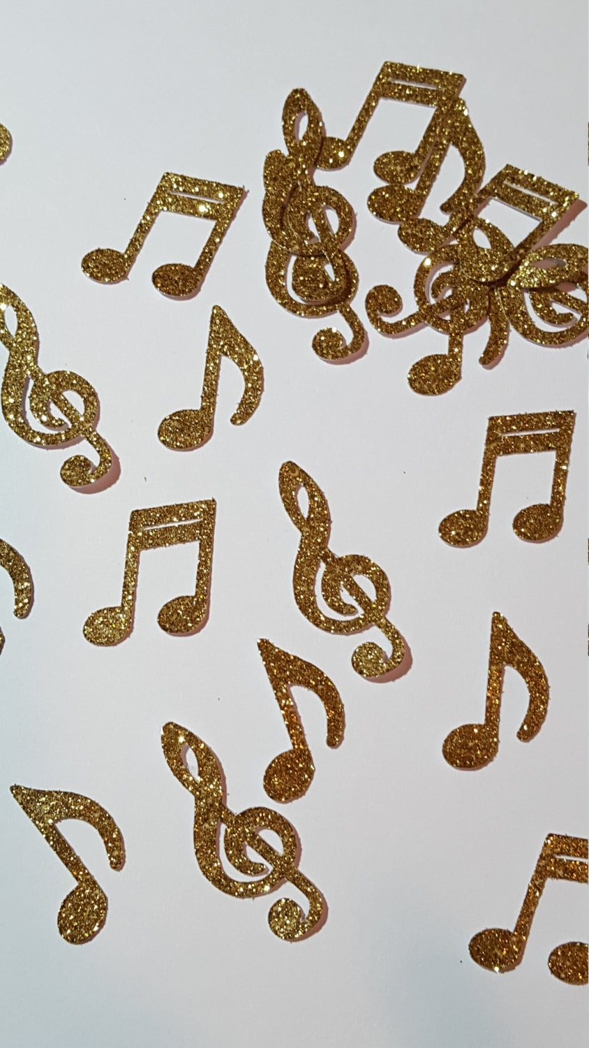 Gold Glitter Music Notes Confetti Birthday Party Die Cut - Etsy
