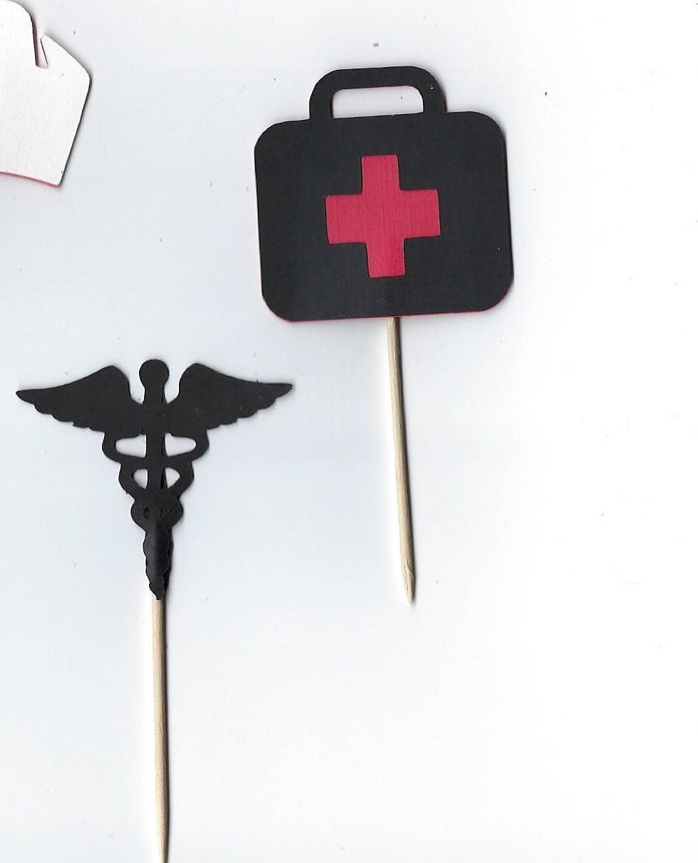 12 Medical Cupcake Toppers Medical Party Picks Cupcake | Etsy