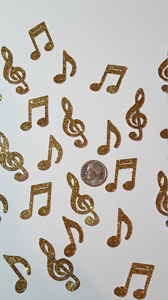 Gold Glitter Music Notes Confetti Birthday Party Die Cut | Etsy