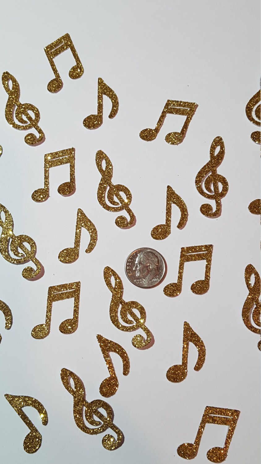 Gold Glitter - Music Notes- Confetti- Birthday- Party- Die Cut Confetti ...