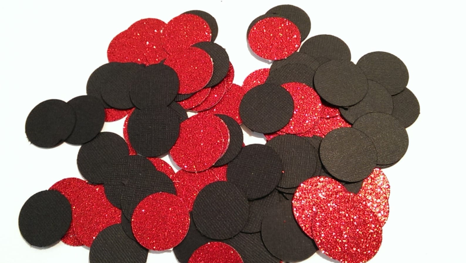Red and Black Confetti Round Confetti Bridal Shower Decor | Etsy