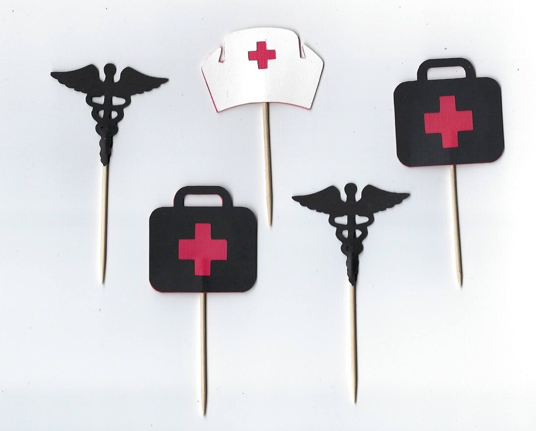 12 Medical Cupcake Toppers, Medical Party Picks - Cupcake Topper ...
