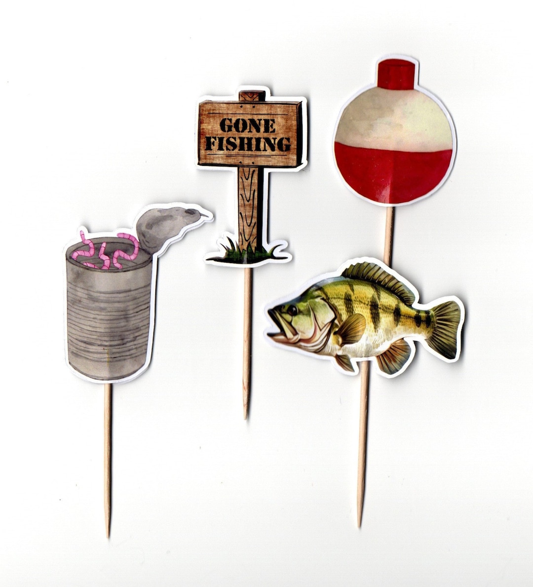 Gone Fishing Cupcake Toppers, Gone Fishingparty, Theme Birthday Decor ...