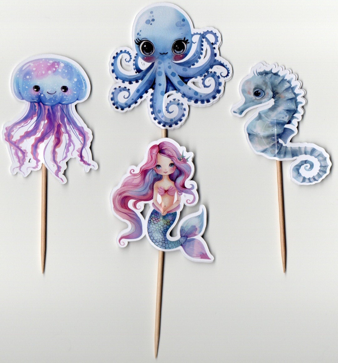 Under the Sea Cupcake Toppers, Ocean Party, Theme Birthday Deco ...