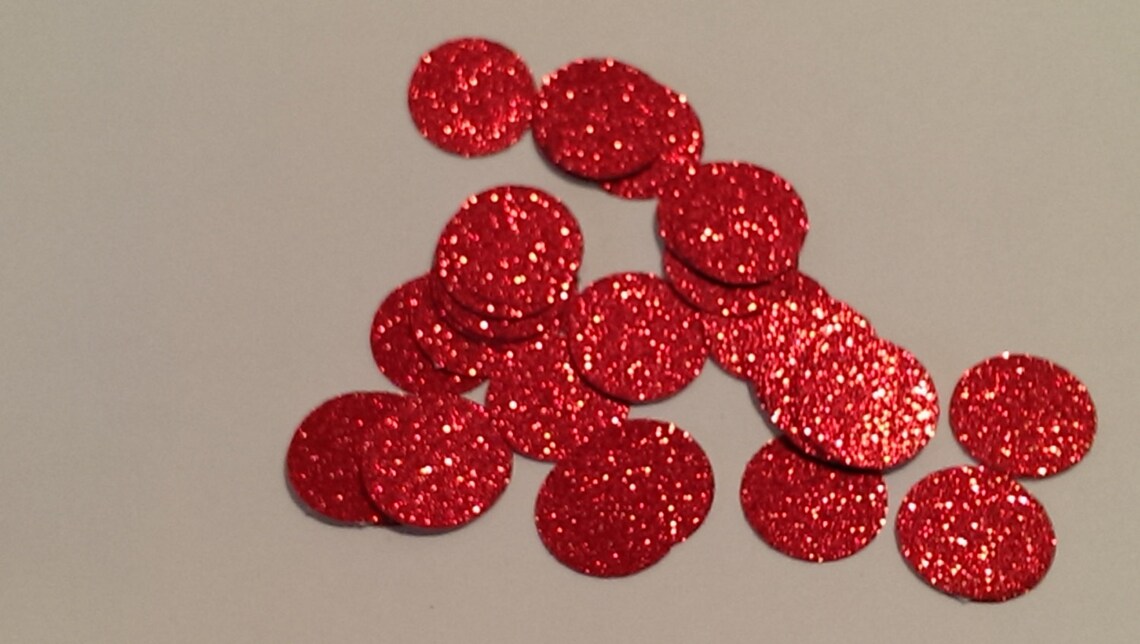 Red and Black Confetti- Round Confetti- Bridal Shower Decor- Red and ...