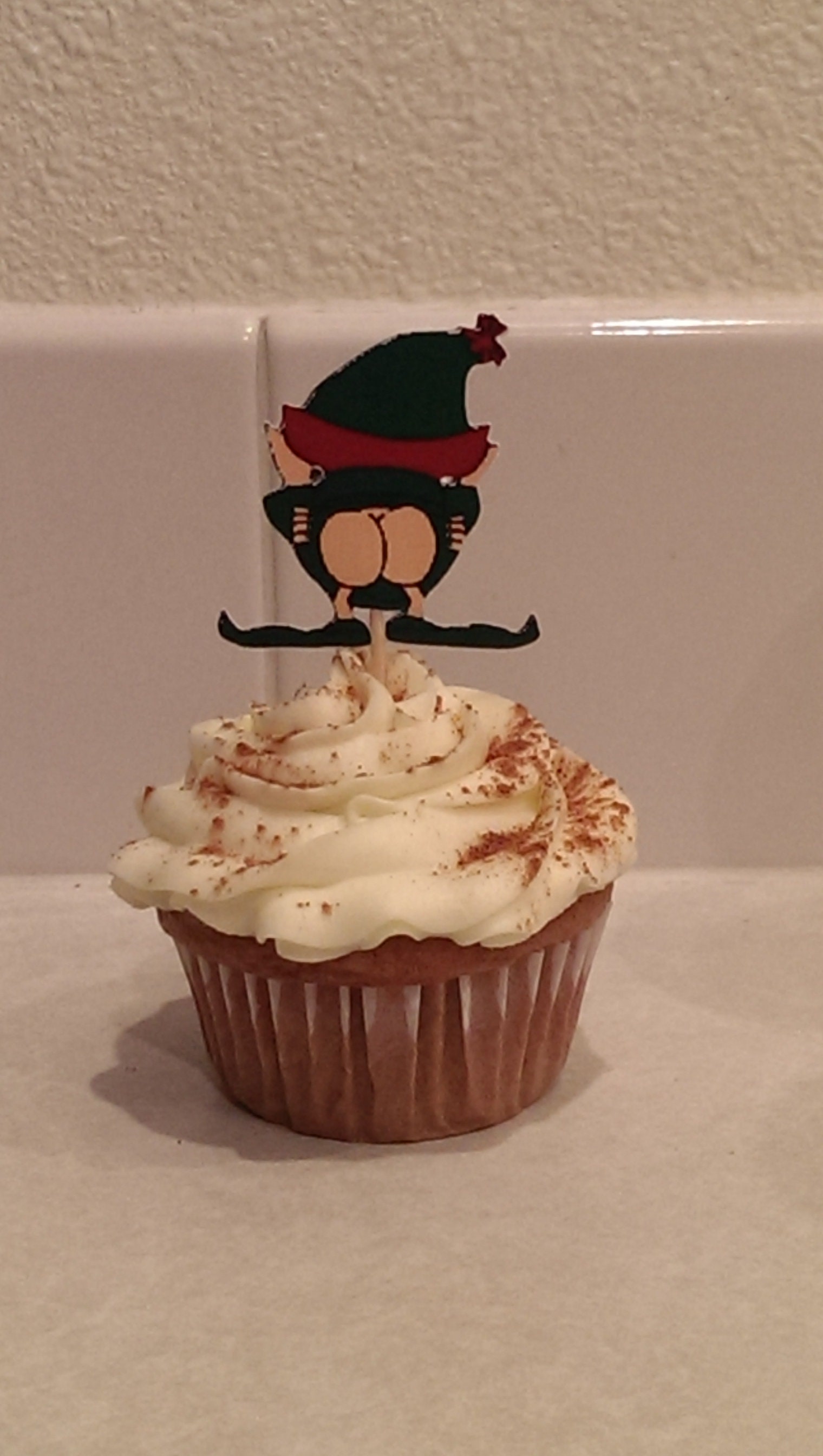 12 Christmas Cupcake Toppers Mooning Elf, Cupcake Toppers, Party Picks ...