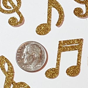 Gold Glitter - Music Notes- Confetti- Birthday- Party- Die Cut Confetti ...