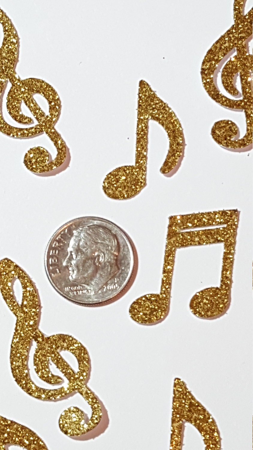 Gold Glitter Music Notes Confetti Birthday Party Die Cut - Etsy